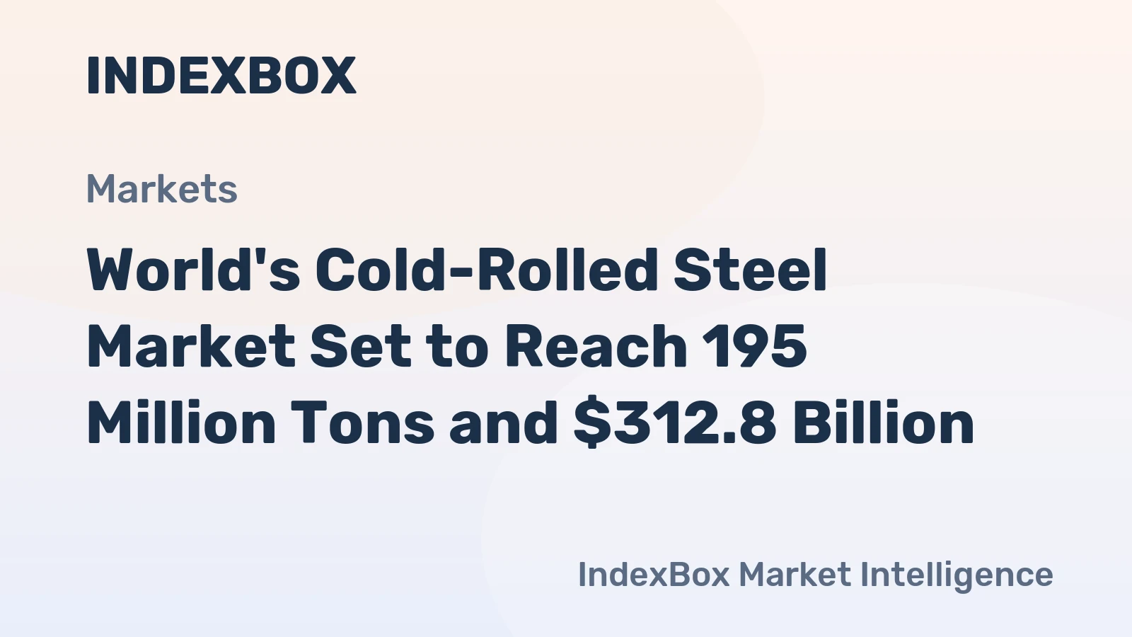 World's Cold-Rolled Steel Market Set to Reach 195 Million Tons and $312.8 Billion