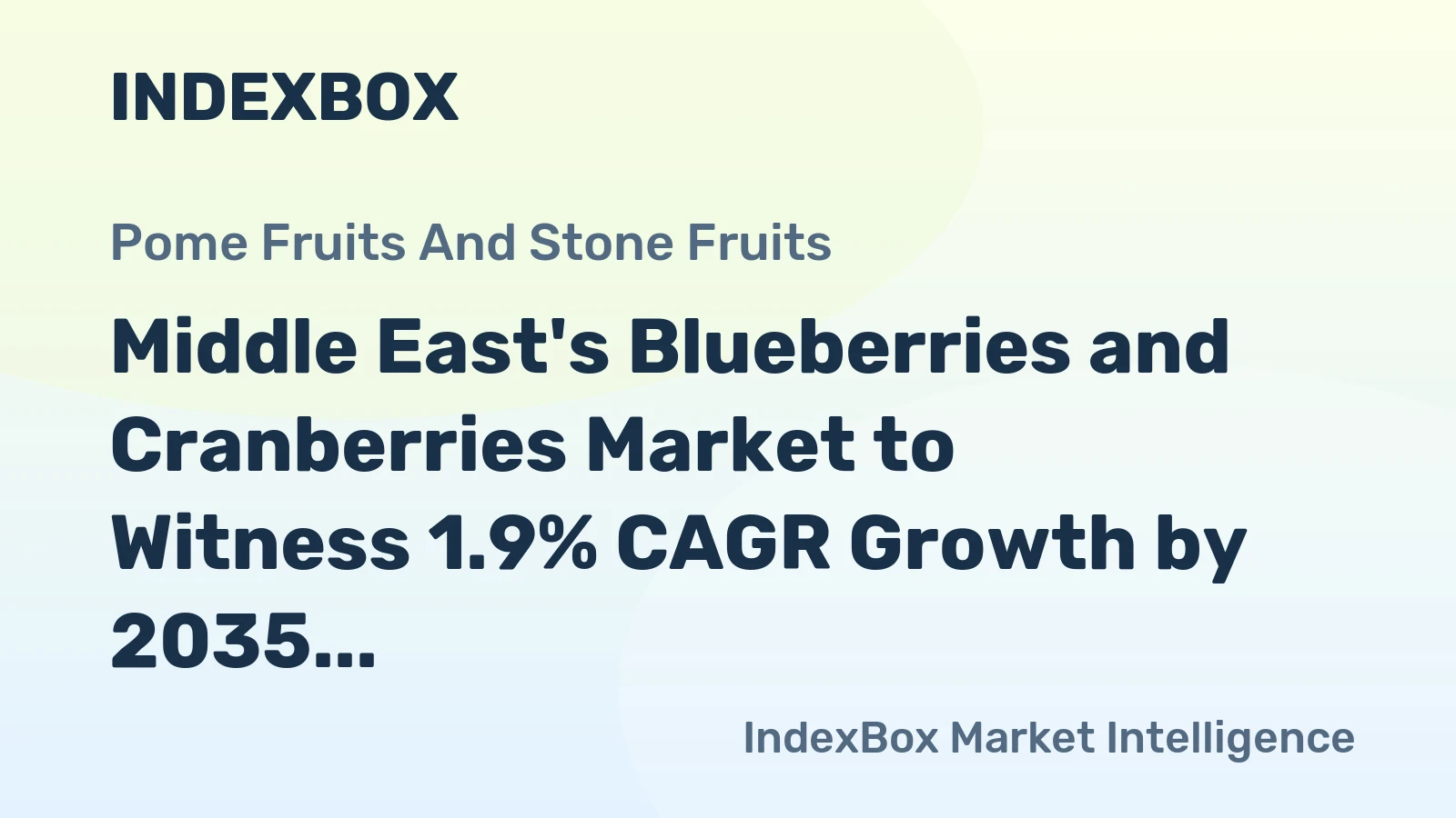 Middle East's Blueberries and Cranberries Market to Witness 1.9% CAGR Growth by 2035, Reaching $64M