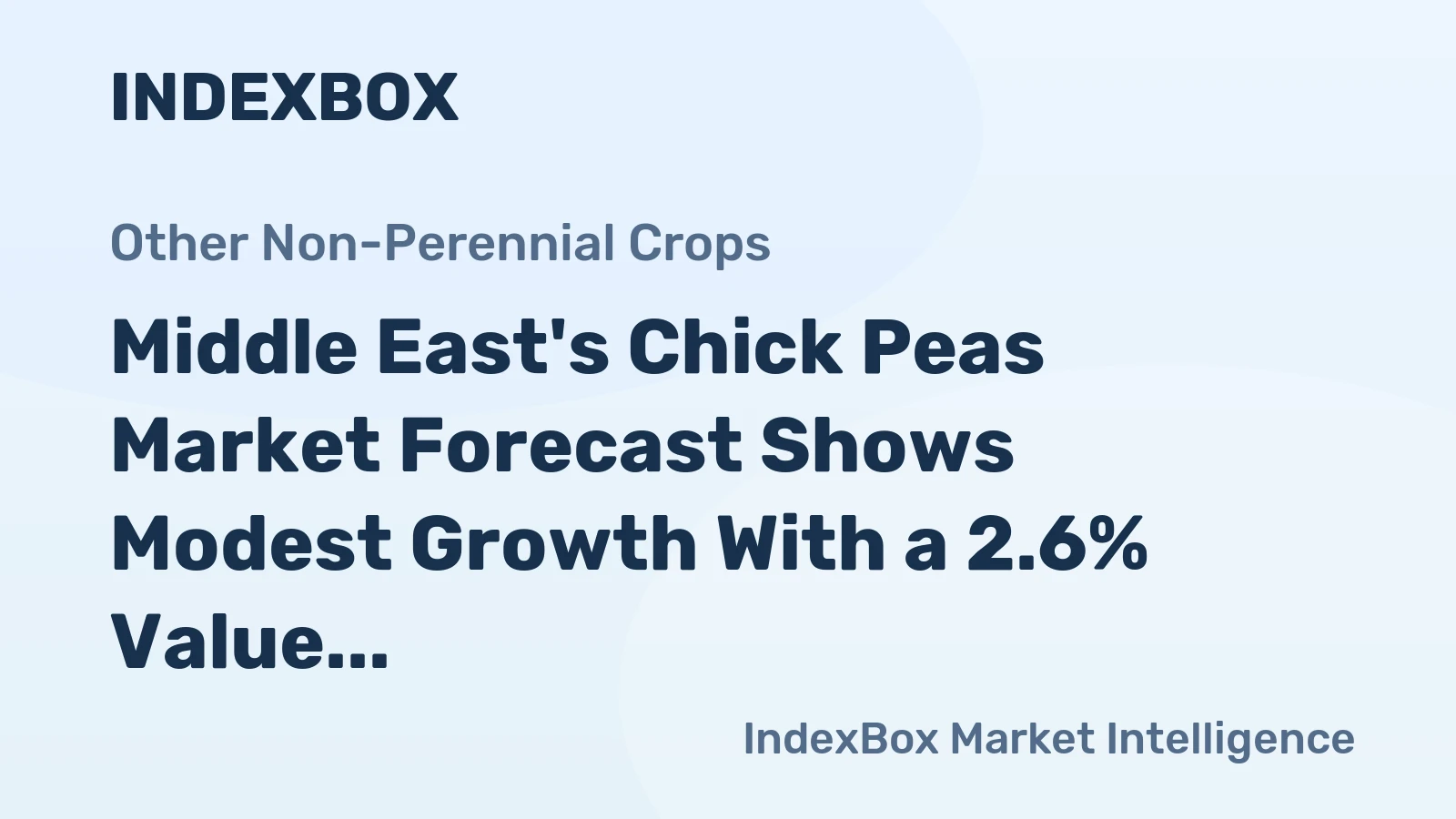 Middle East's Chick Peas Market Forecast Shows Modest Growth With a 2.6% Value CAGR