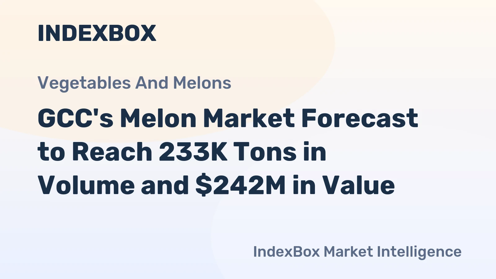 GCC's Melon Market Forecast to Reach 233K Tons in Volume and $242M in Value