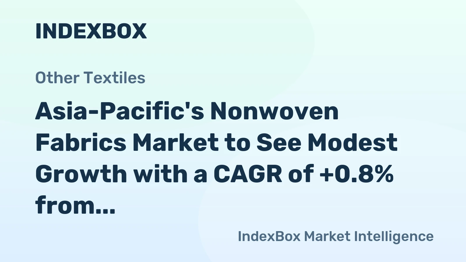 Asia-Pacific's Nonwoven Fabrics Market to See Modest Growth with a CAGR of +0.8% from 2024 to 2035