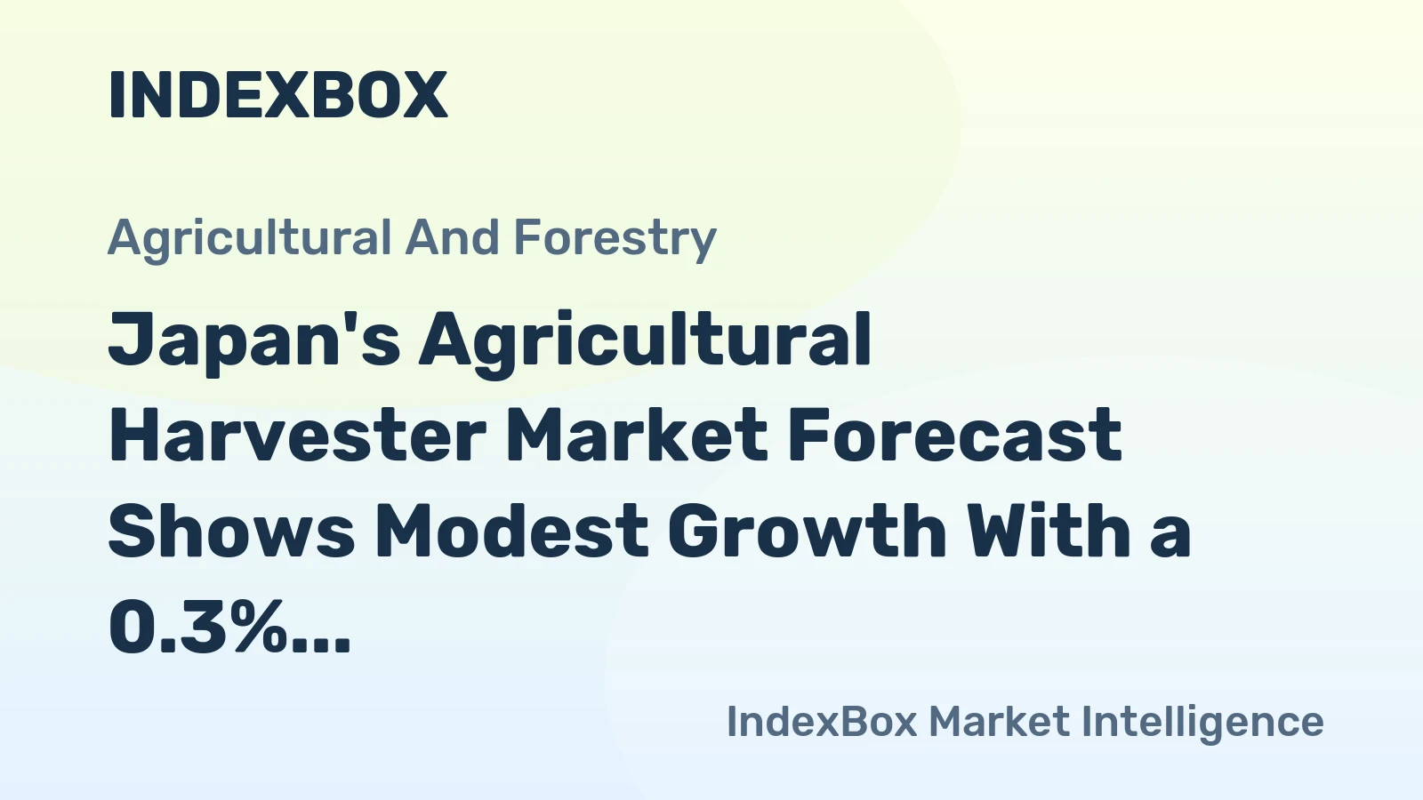 Japan's Agricultural Harvester Market Forecast Shows Modest Growth With a 0.3% CAGR in Value Through 2035