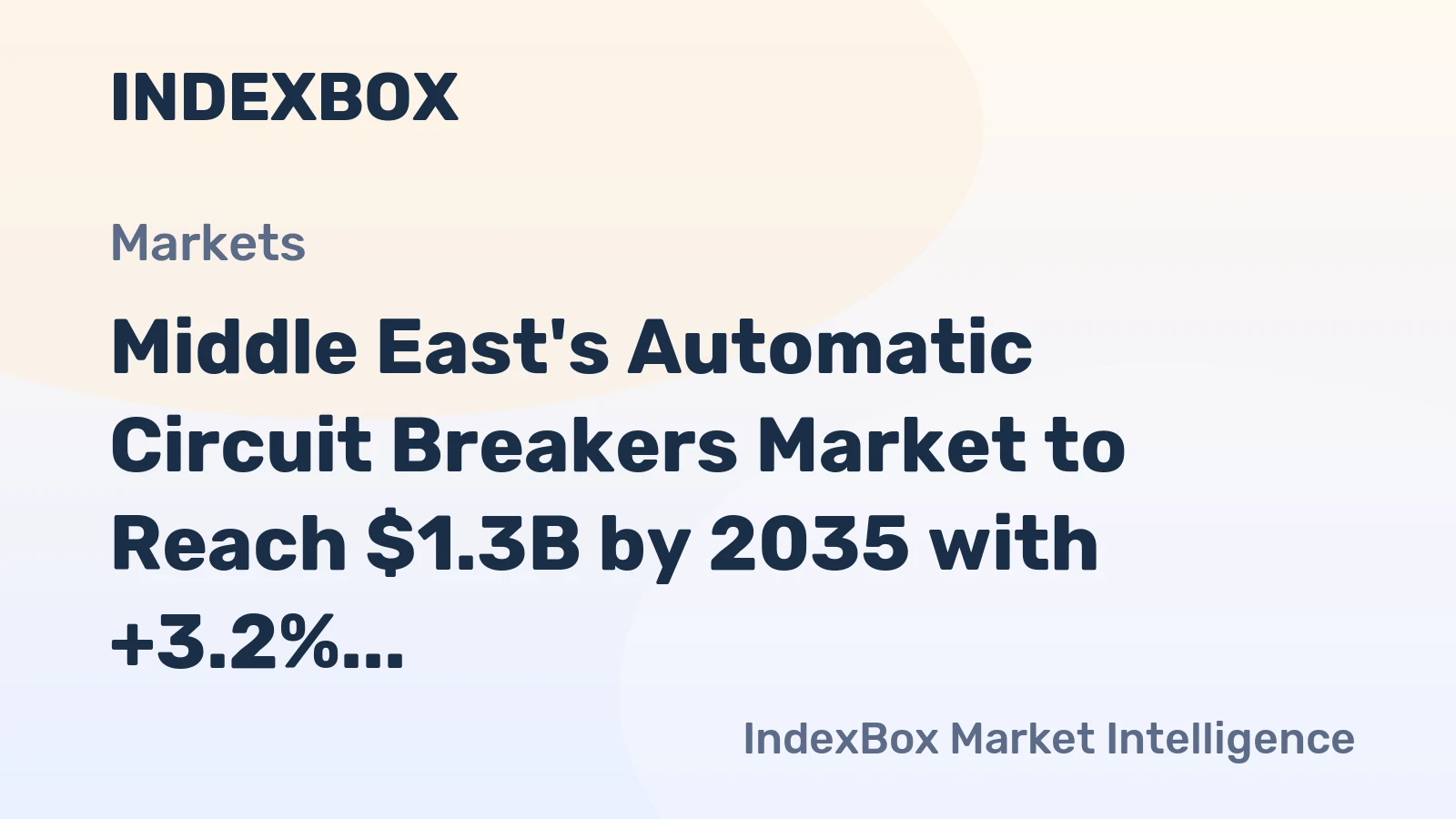 Middle East's Automatic Circuit Breakers Market to Reach $1.3B by 2035 with +3.2% CAGR Growth