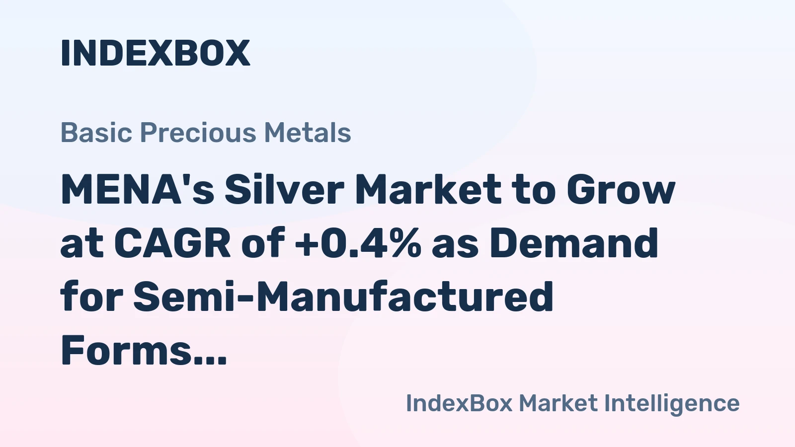MENA's Silver Market to Grow at CAGR of +0.4% as Demand for Semi-Manufactured Forms Rises