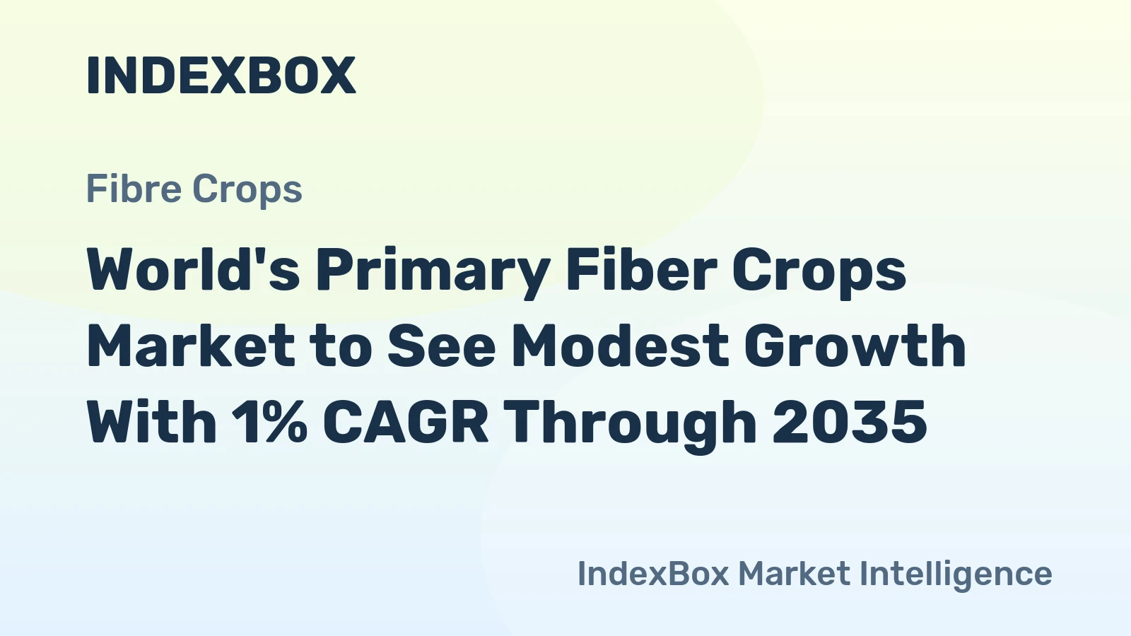 World's Primary Fiber Crops Market to See Modest Growth With 1% CAGR Through 2035