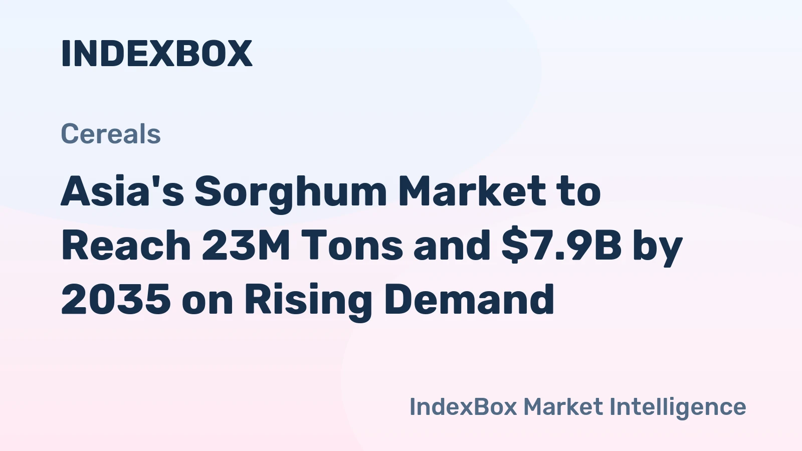 Asia's Sorghum Market to Reach 23M Tons and $7.9B by 2035 on Rising Demand