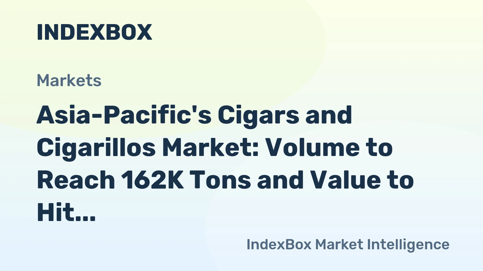 Asia-Pacific's Cigars and Cigarillos Market: Volume to Reach 162K Tons and Value to Hit $11.9B by 2035