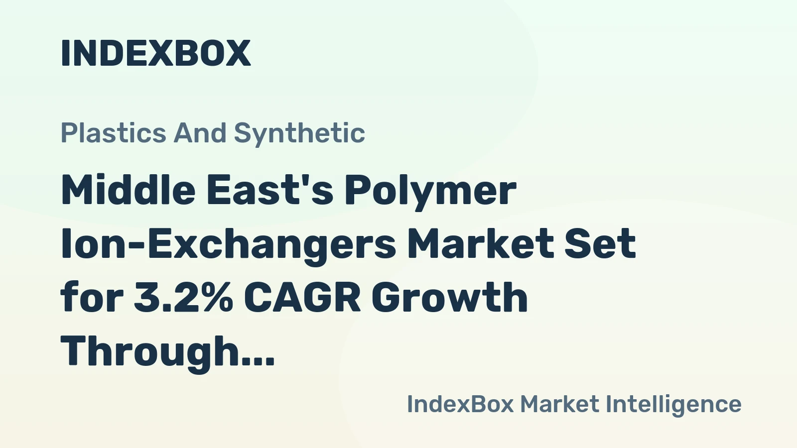 Middle East's Polymer Ion-Exchangers Market Set for 3.2% CAGR Growth Through 2035