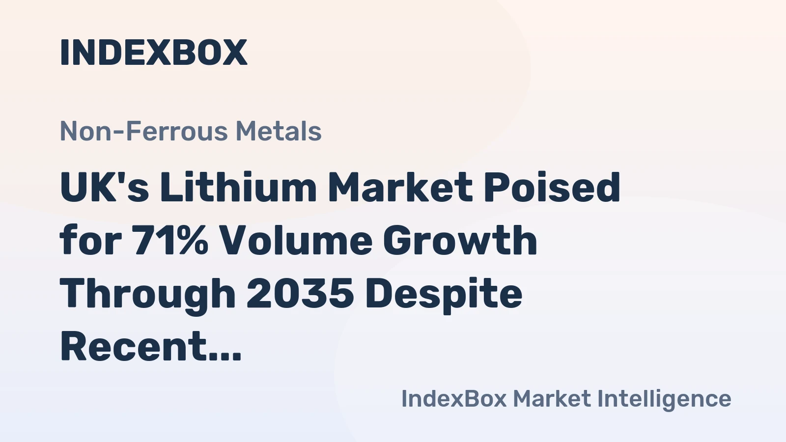 UK's Lithium Market Poised for 71% Volume Growth Through 2035 Despite Recent Contraction