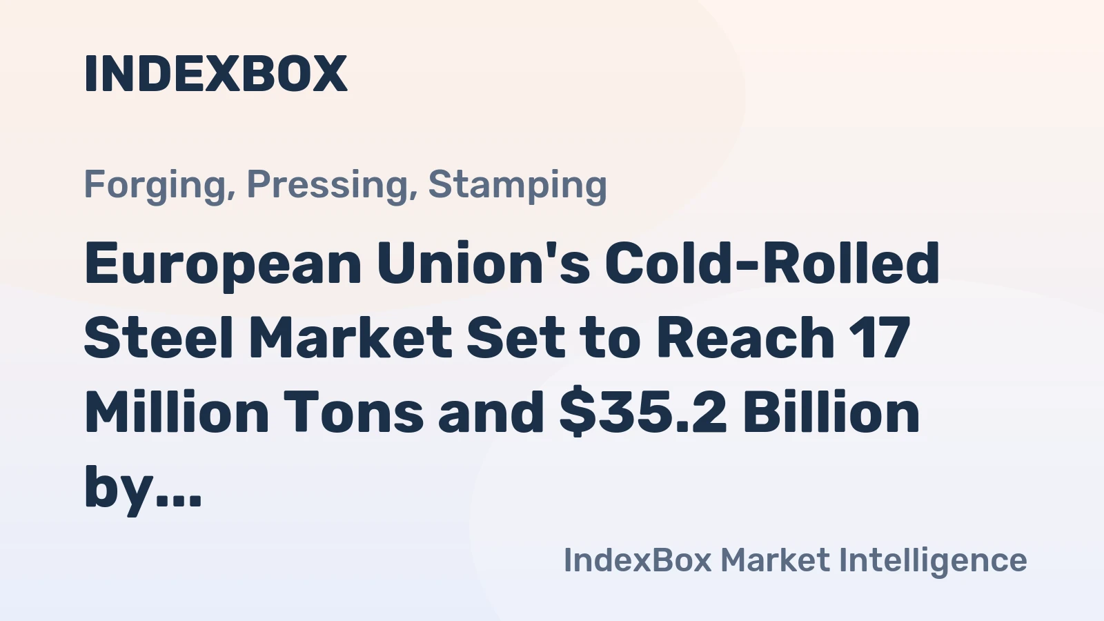 European Union's Cold-Rolled Steel Market Set to Reach 17 Million Tons and $35.2 Billion by 2035