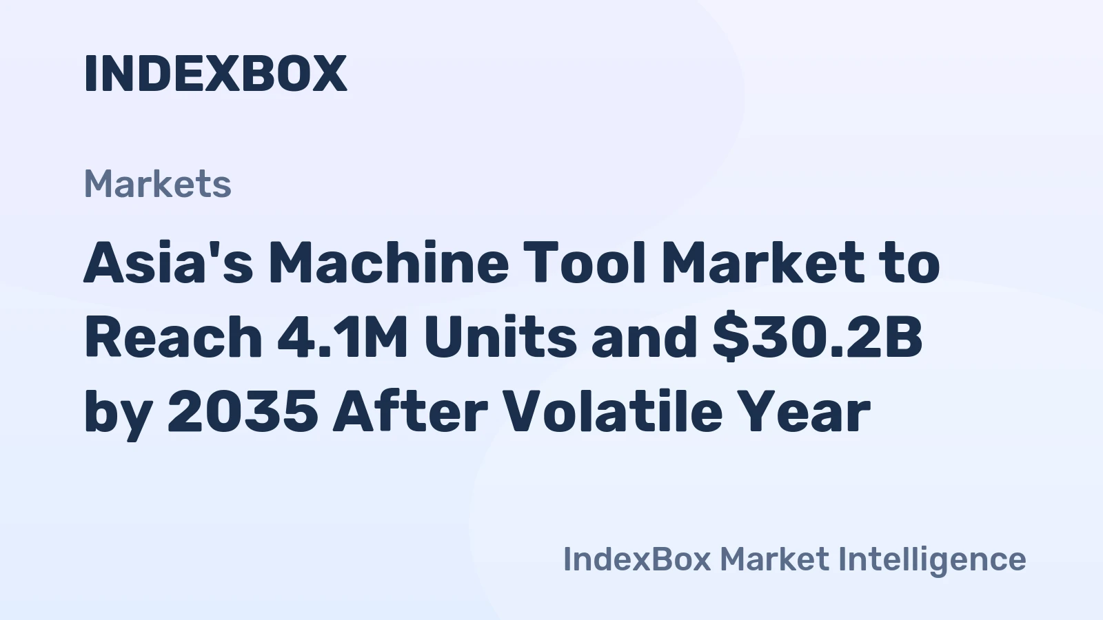 Asia's Machine Tool Market to Reach 4.1M Units and $30.2B by 2035 After Volatile Year