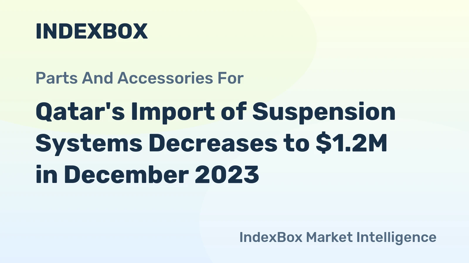 Qatar's Import of Suspension Systems Decreases to $1.2M in December 2023
