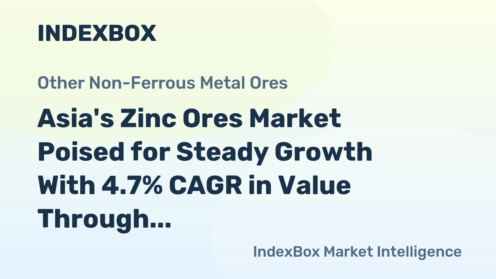 Asia's Zinc Ores Market Poised for Steady Growth With 4.7% CAGR in Value Through 2035