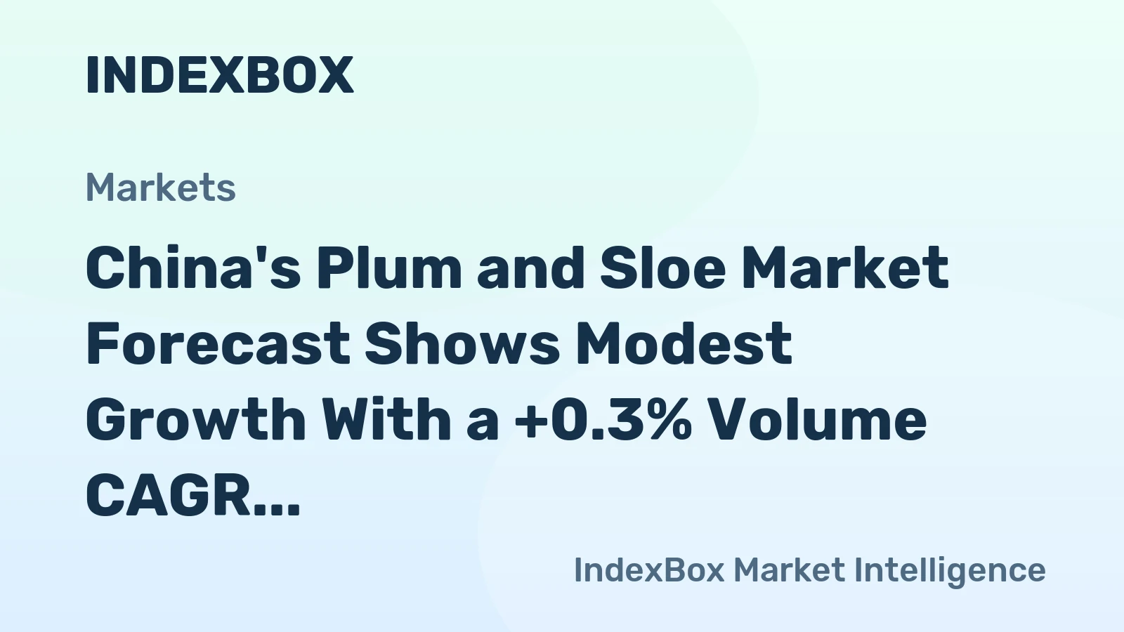 China's Plum and Sloe Market Forecast Shows Modest Growth With a +0.3% Volume CAGR Through 2035
