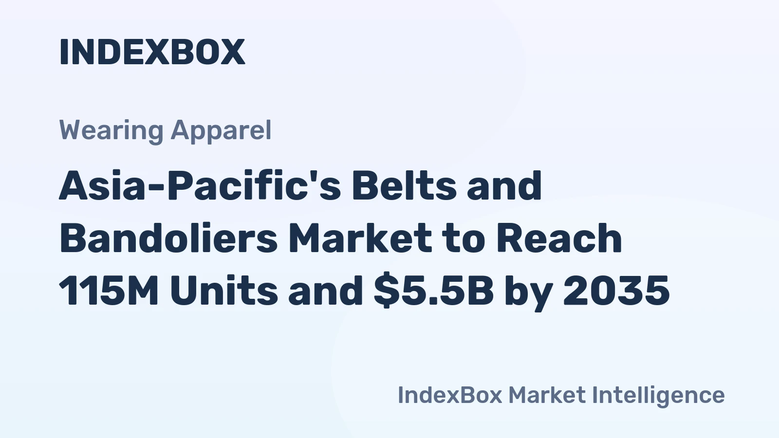 Asia-Pacific's Belts and Bandoliers Market to Reach 115M Units and $5.5B by 2035