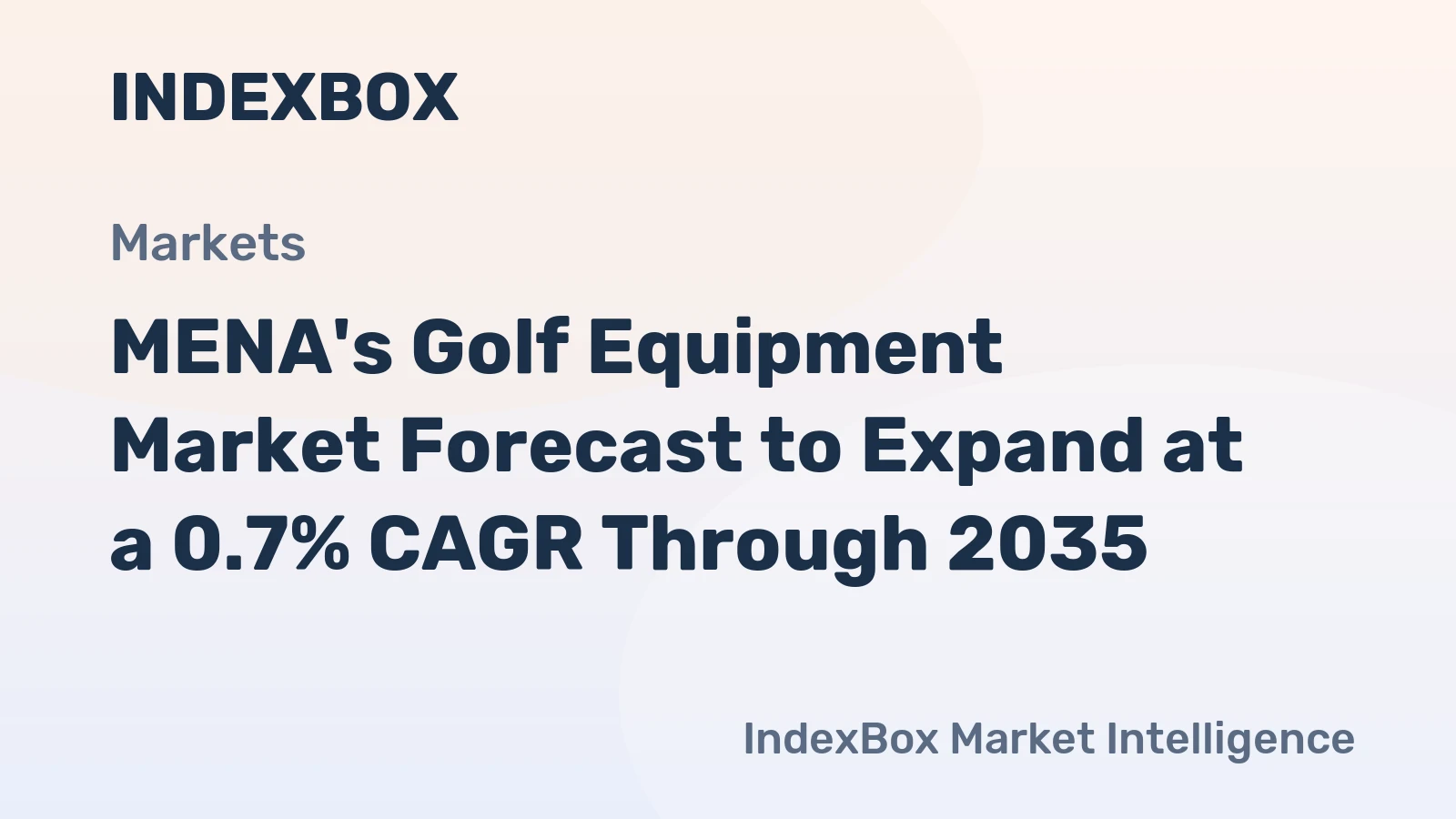MENA's Golf Equipment Market Forecast to Expand at a 0.7% CAGR Through 2035