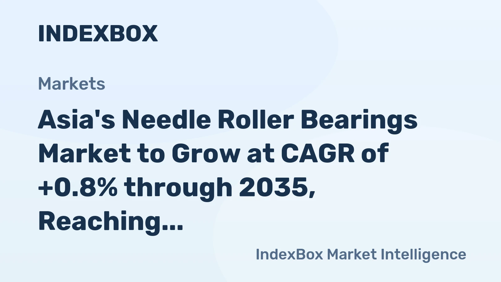 Asia's Needle Roller Bearings Market to Grow at CAGR of +0.8% through 2035, Reaching 72K tons in Volume