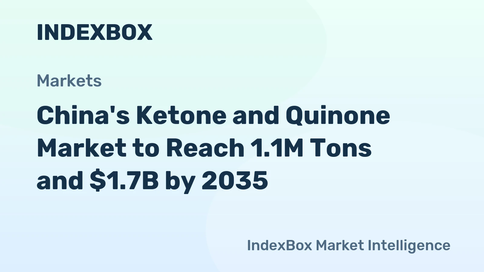 China's Ketone and Quinone Market to Reach 1.1M Tons and $1.7B by 2035