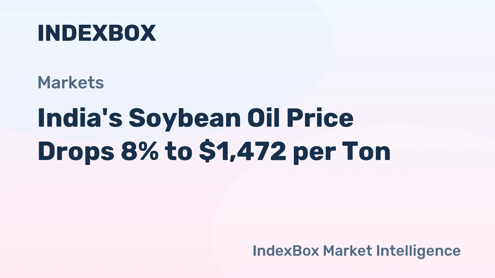 India's Soybean Oil Price Drops 8% to $1,472 per Ton