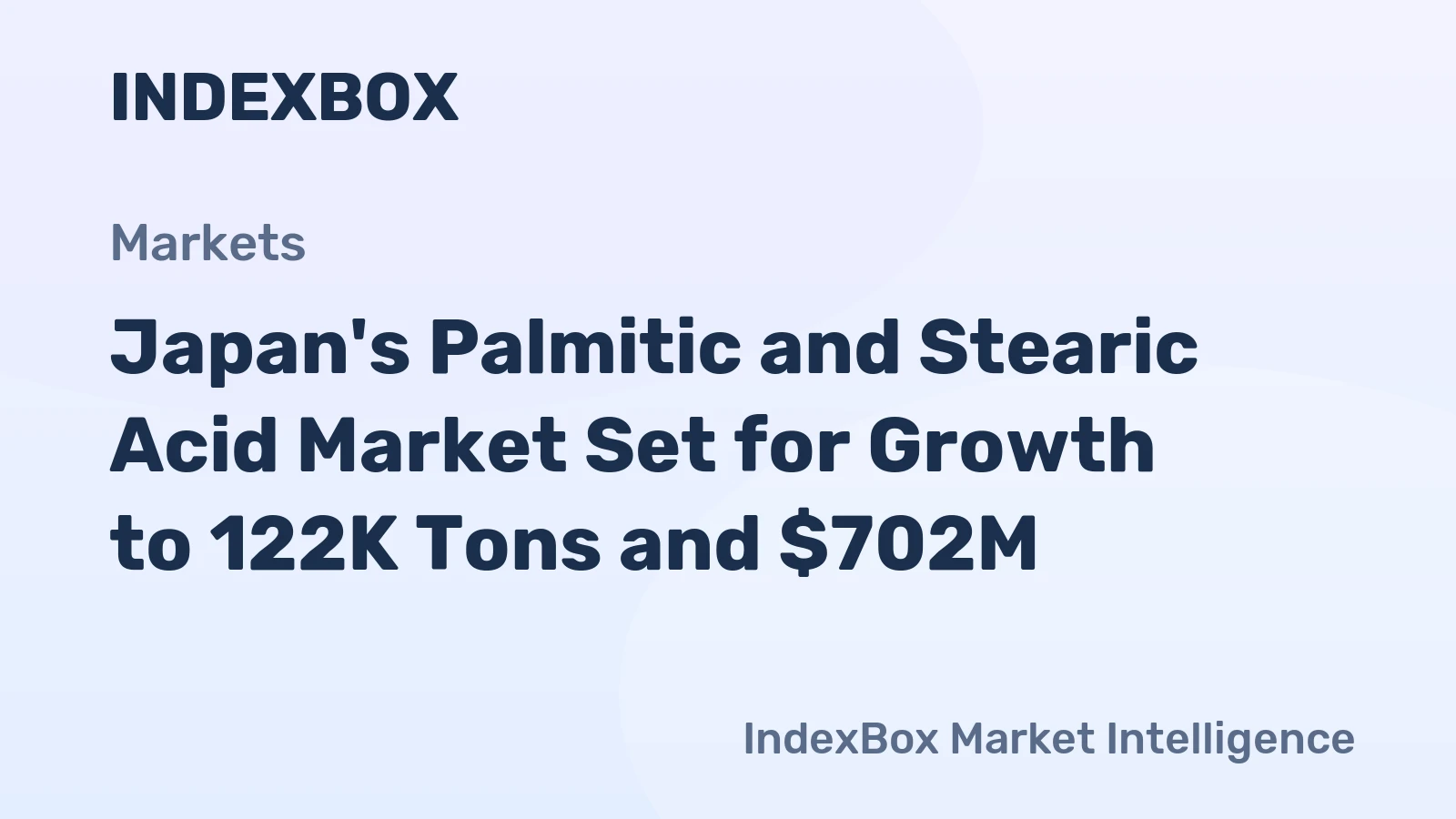 Japan's Palmitic and Stearic Acid Market Set for Growth to 122K Tons and $702M