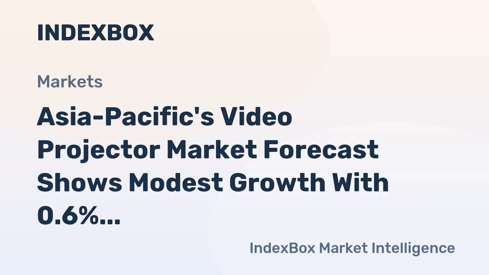Asia-Pacific's Video Projector Market Forecast Shows Modest Growth With 0.6% Volume CAGR Through 2035