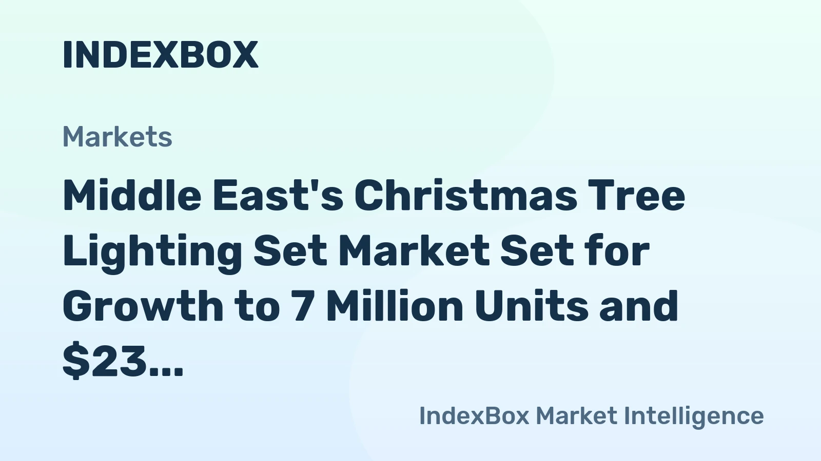 Middle East's Christmas Tree Lighting Set Market Set for Growth to 7 Million Units and $23 Million in Value