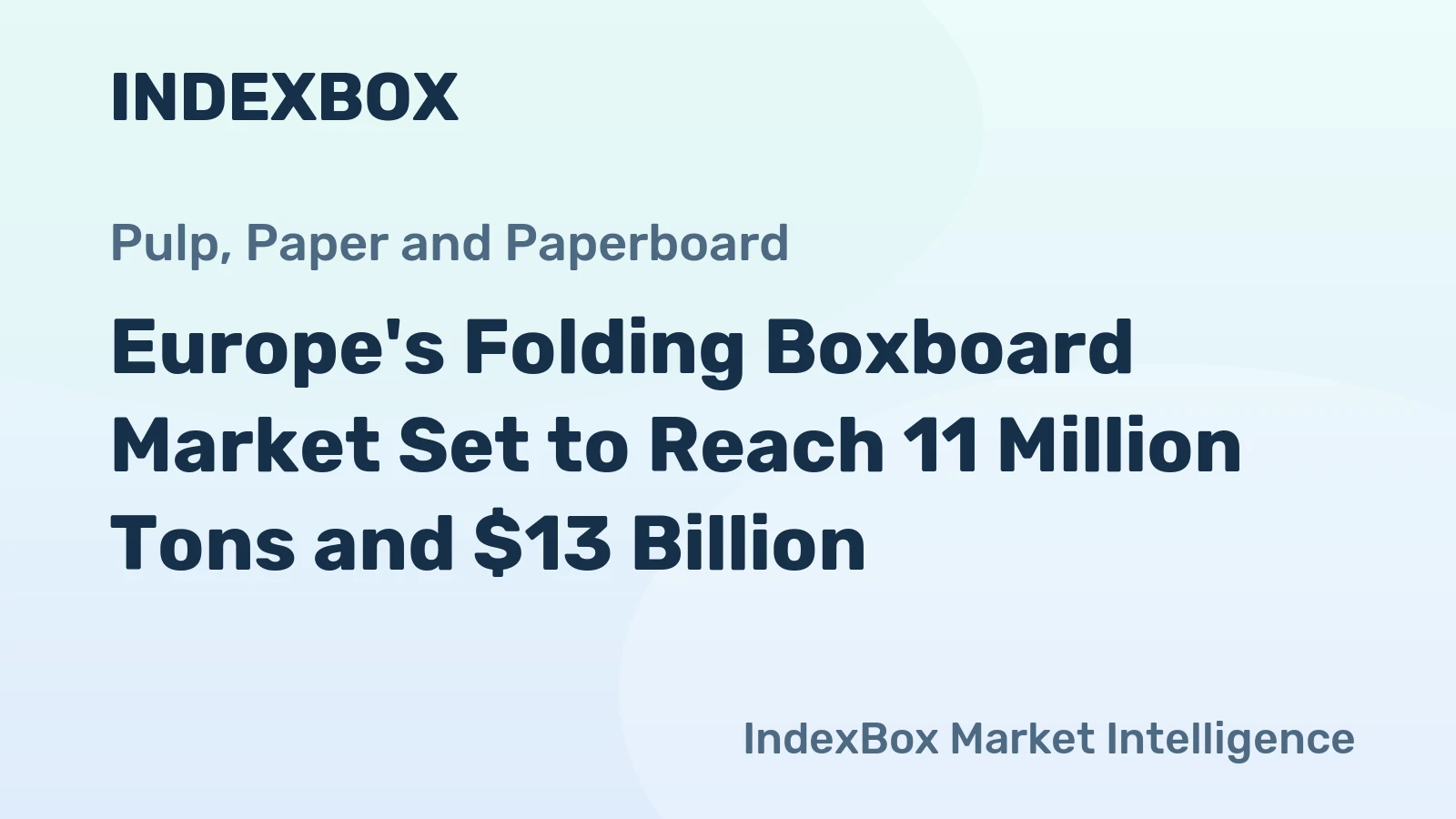 Europe's Folding Boxboard Market Set to Reach 11 Million Tons and $13 Billion