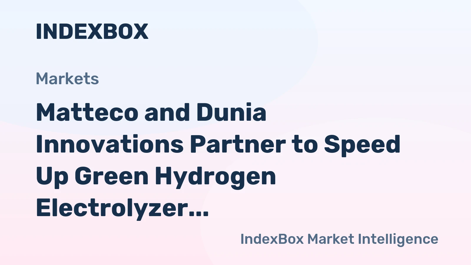 Matteco and Dunia Innovations Partner to Speed Up Green Hydrogen Electrolyzer Materials