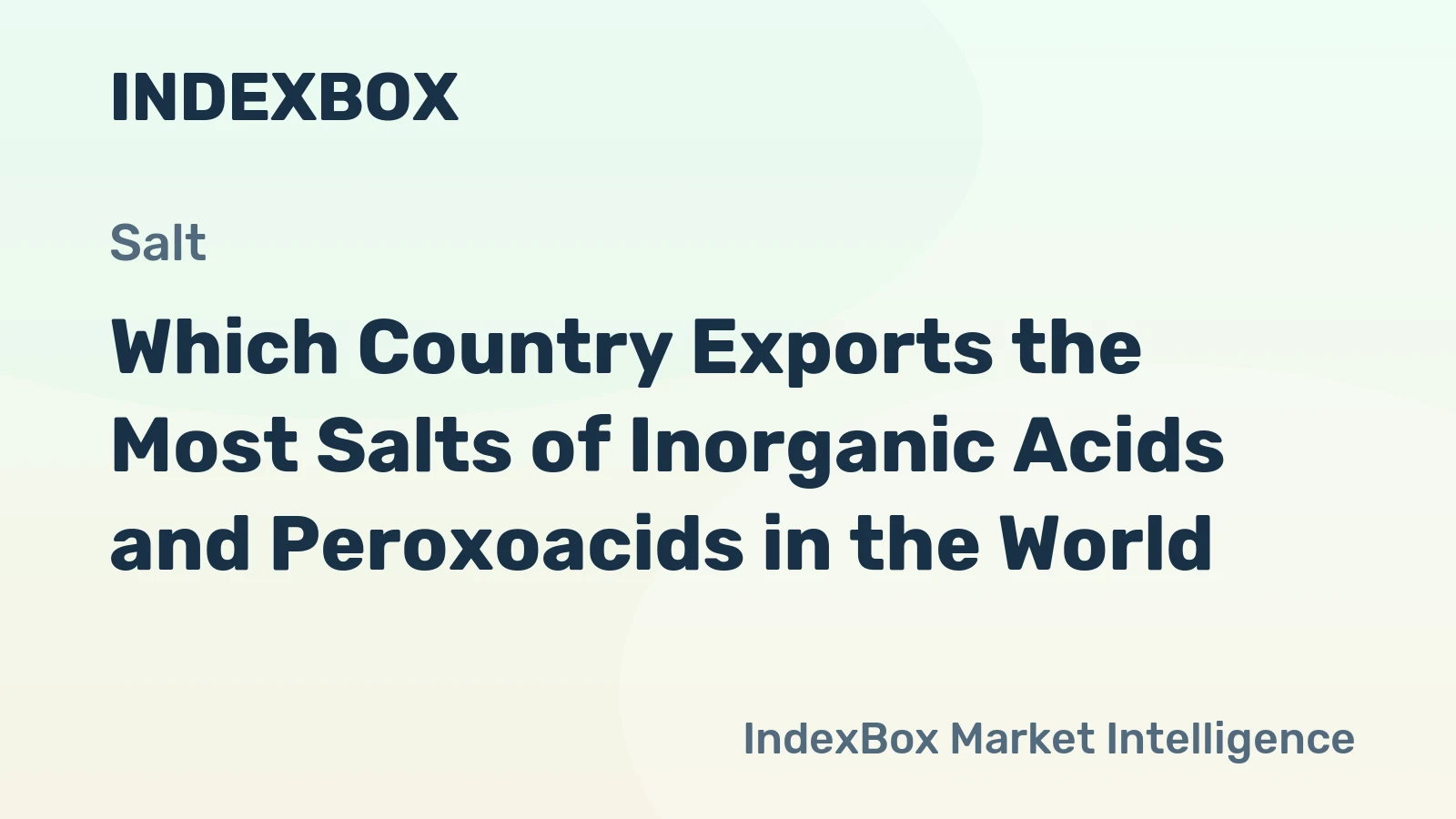 Which Country Exports the Most Salts of Inorganic Acids and Peroxoacids in the World?