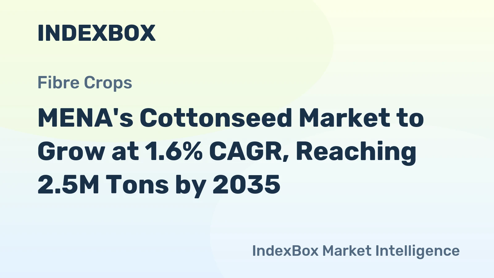 MENA's Cottonseed Market to Grow at 1.6% CAGR, Reaching 2.5M Tons by 2035