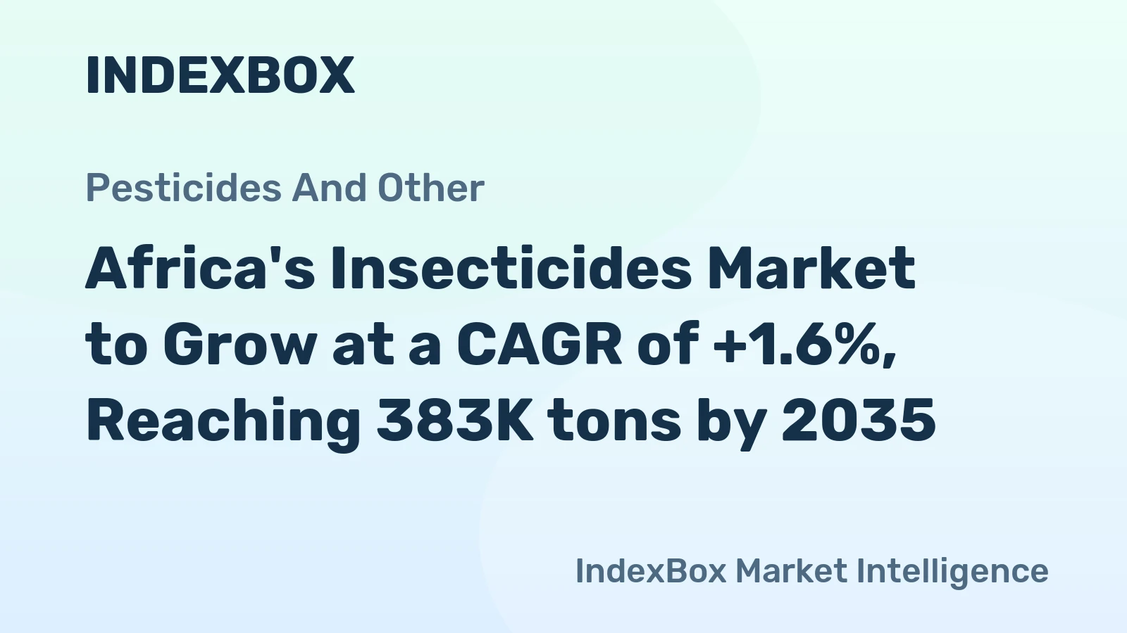 Africa's Insecticides Market to Grow at a CAGR of +1.6%, Reaching 383K tons by 2035