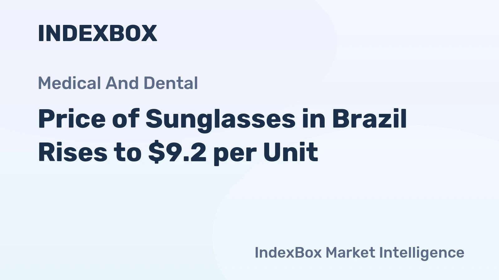 Price of Sunglasses in Brazil Rises to $9.2 per Unit