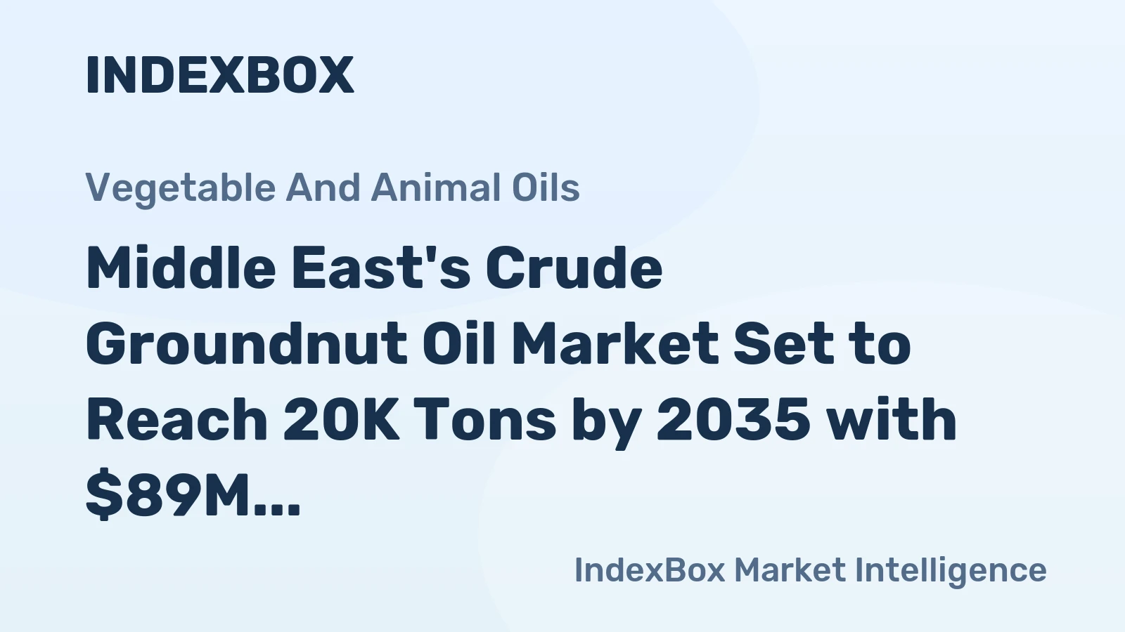 Middle East's Crude Groundnut Oil Market Set to Reach 20K Tons by 2035 with $89M in Value