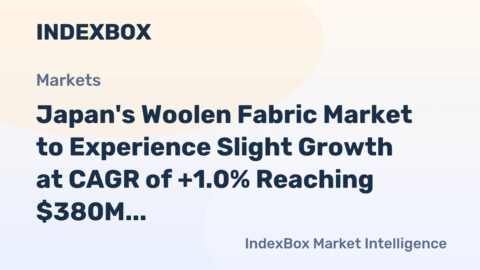 Japan's Woolen Fabric Market to Experience Slight Growth at CAGR of +1.0% Reaching $380M by 2035