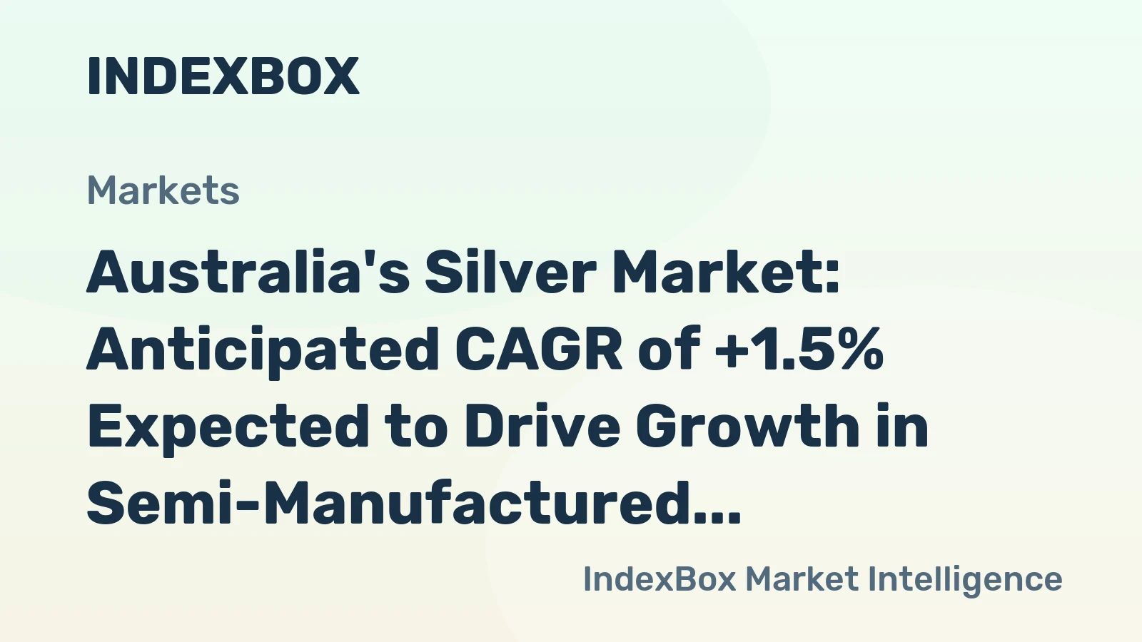 Australia's Silver Market: Anticipated CAGR of +1.5% Expected to Drive Growth in Semi-Manufactured Forms