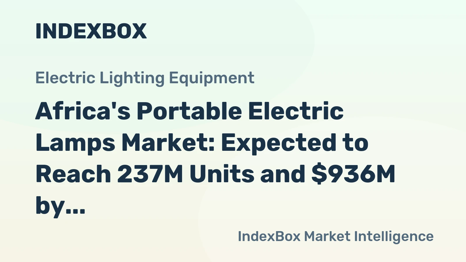 Africa's Portable Electric Lamps Market: Expected to Reach 237M Units and $936M by 2035