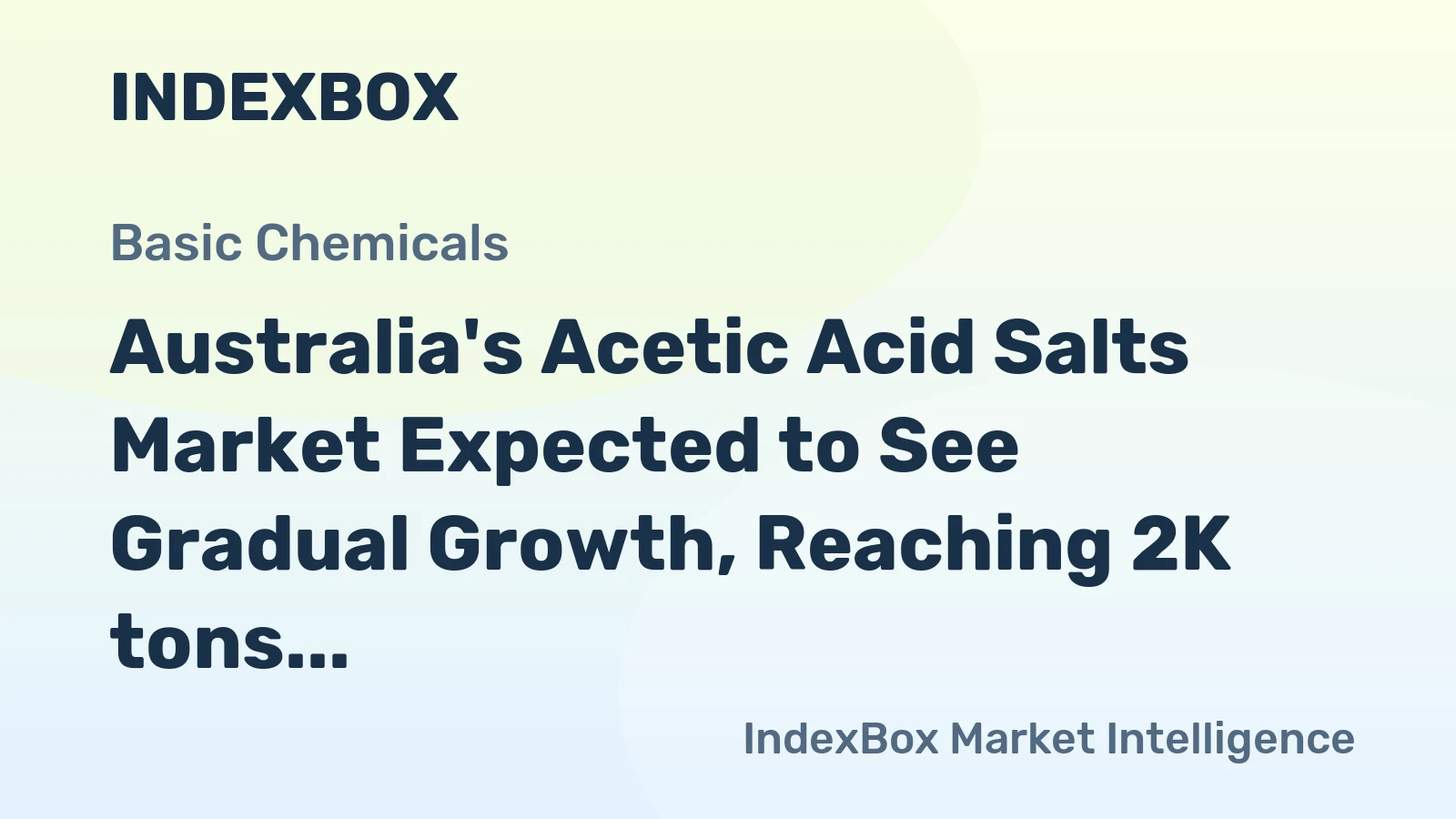 Australia's Acetic Acid Salts Market Expected to See Gradual Growth, Reaching 2K tons and $3.5M by 2035