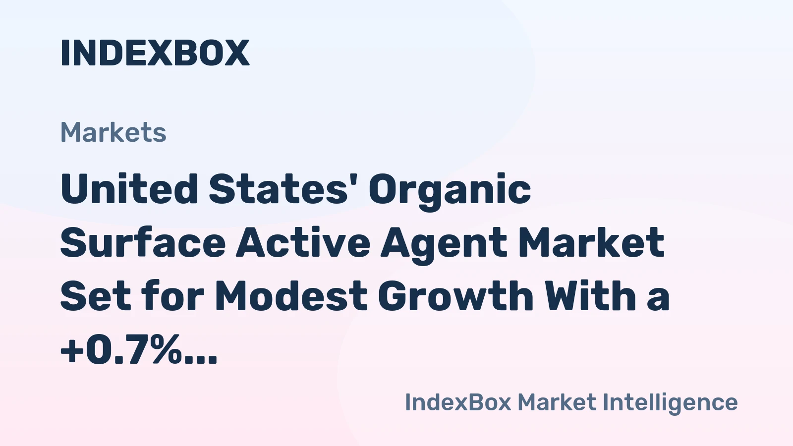United States' Organic Surface Active Agent Market Set for Modest Growth With a +0.7% CAGR in Value Through 2035