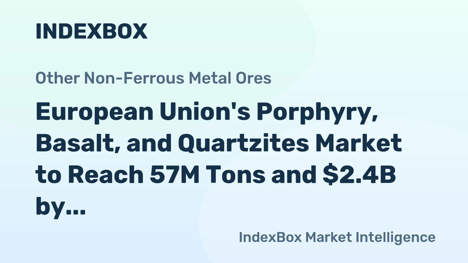 European Union's Porphyry, Basalt, and Quartzites Market to Reach 57M Tons and $2.4B by 2035