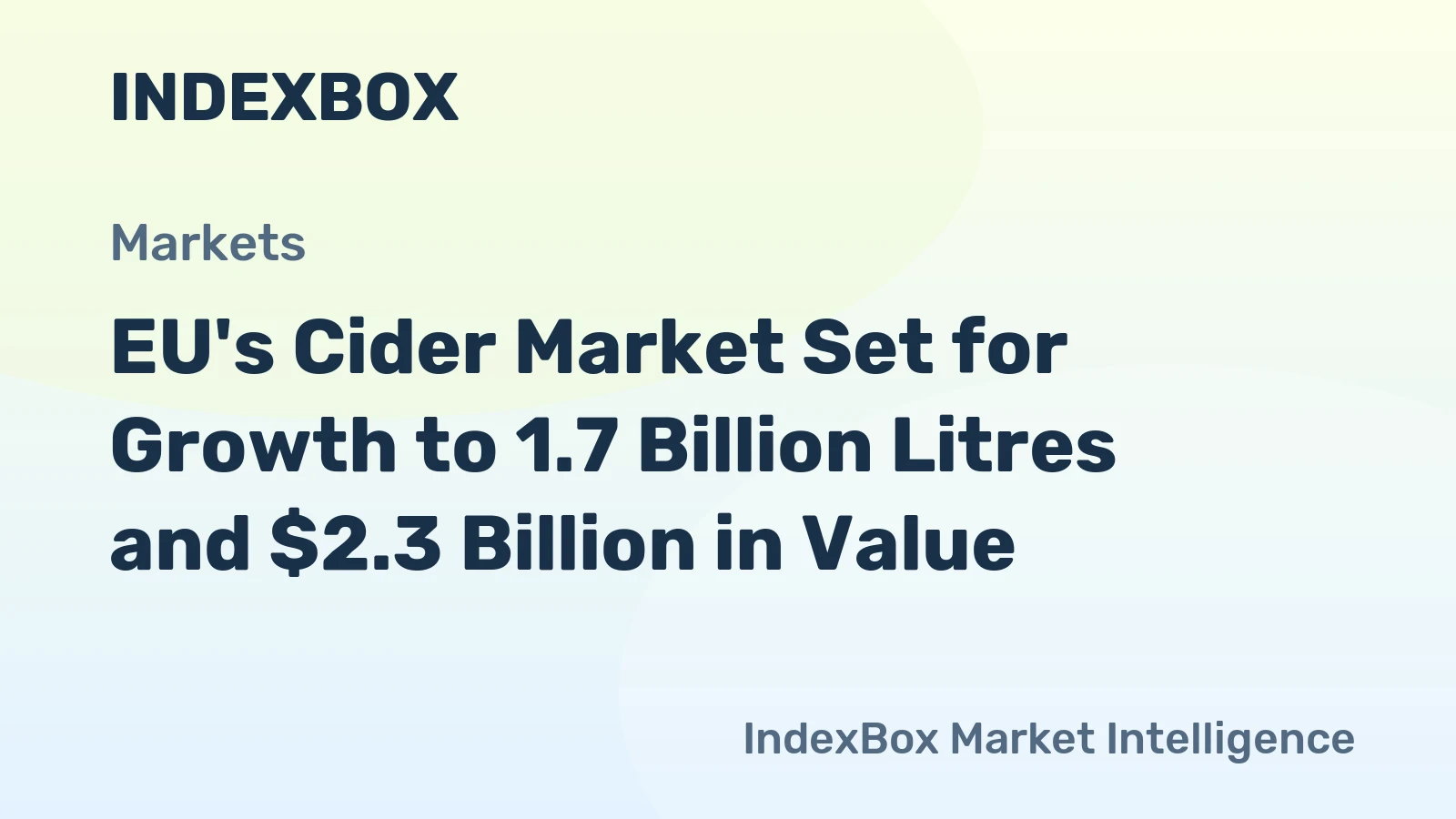 EU's Cider Market Set for Growth to 1.7 Billion Litres and $2.3 Billion in Value