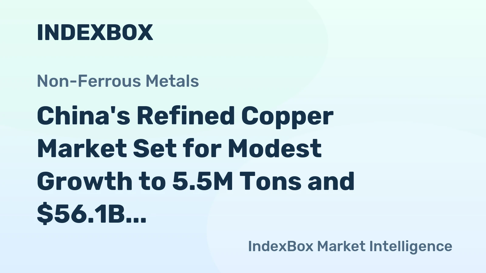 China's Refined Copper Market Set for Modest Growth to 5.5M Tons and $56.1B by 2035