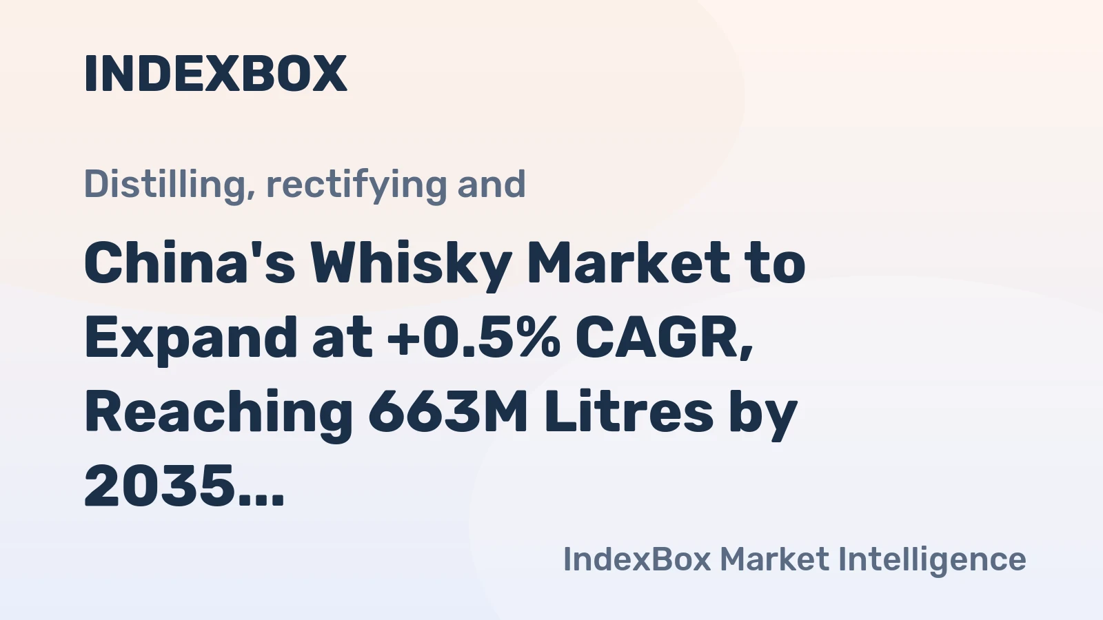 China's Whisky Market to Expand at +0.5% CAGR, Reaching 663M Litres by 2035