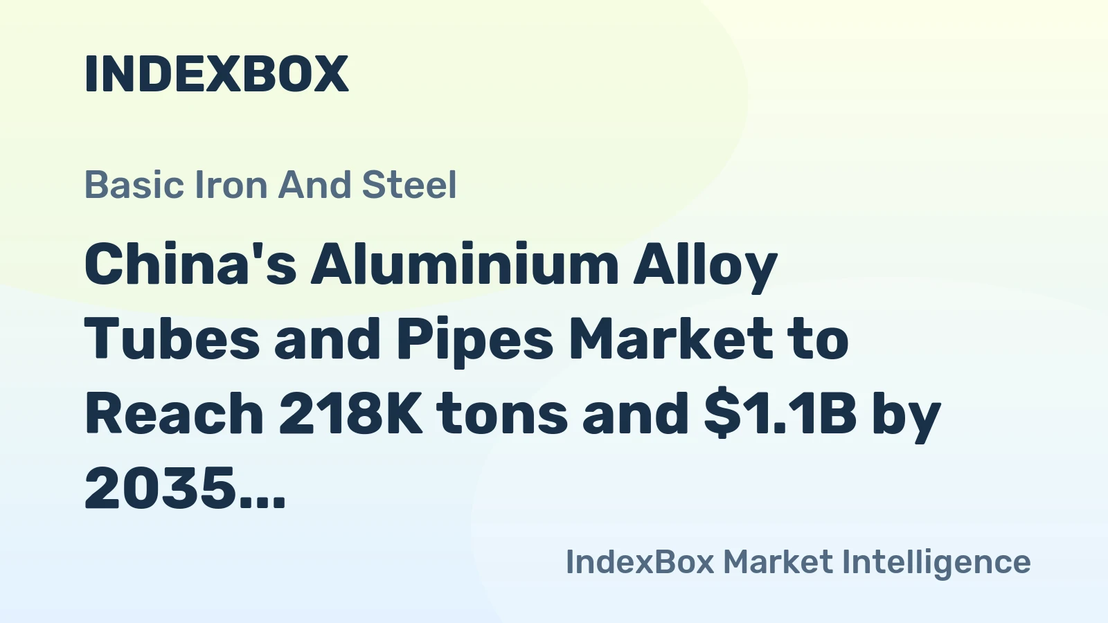 China's Aluminium Alloy Tubes and Pipes Market to Reach 218K tons and $1.1B by 2035