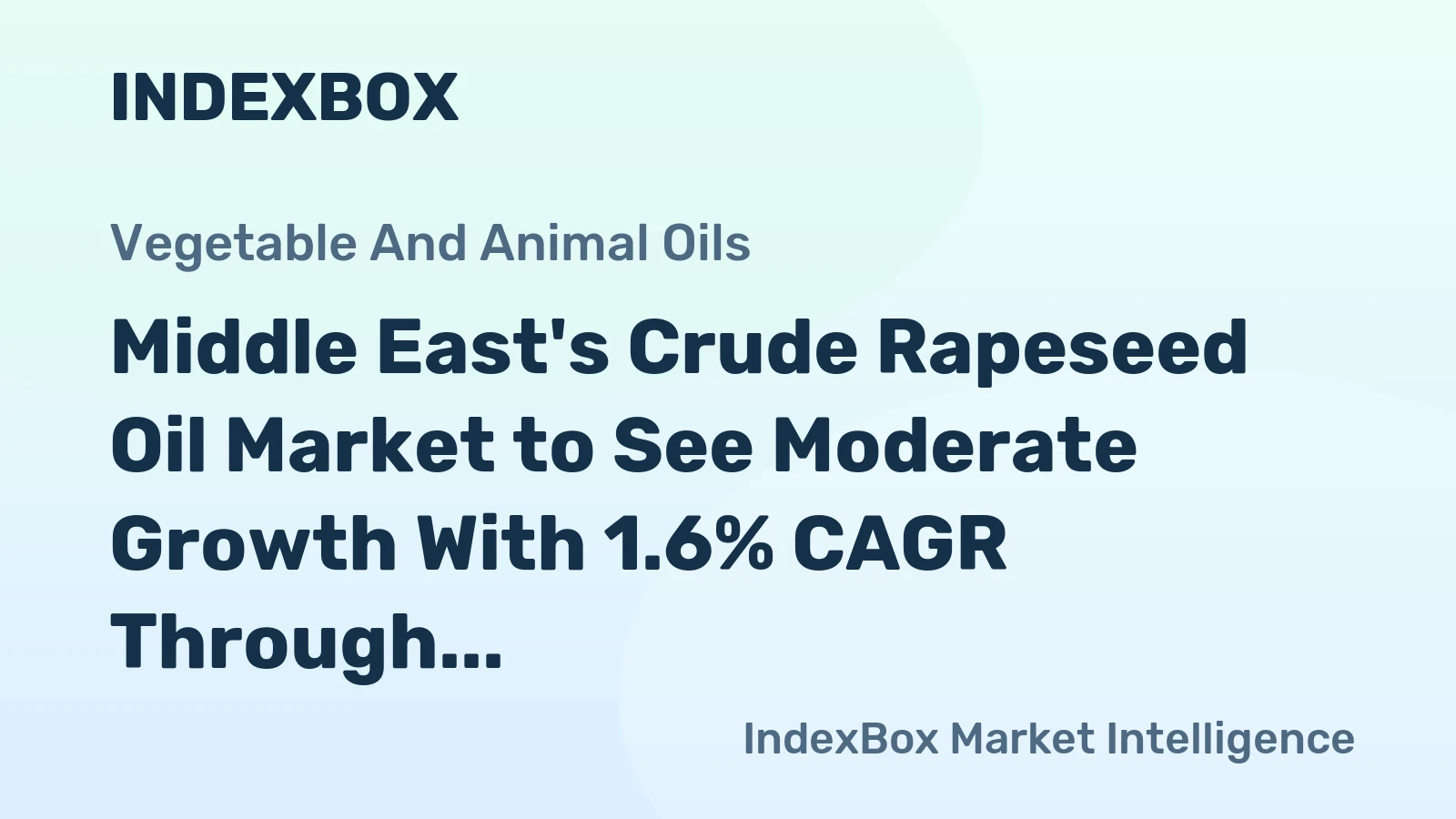 Middle East's Crude Rapeseed Oil Market to See Moderate Growth With 1.6% CAGR Through 2035
