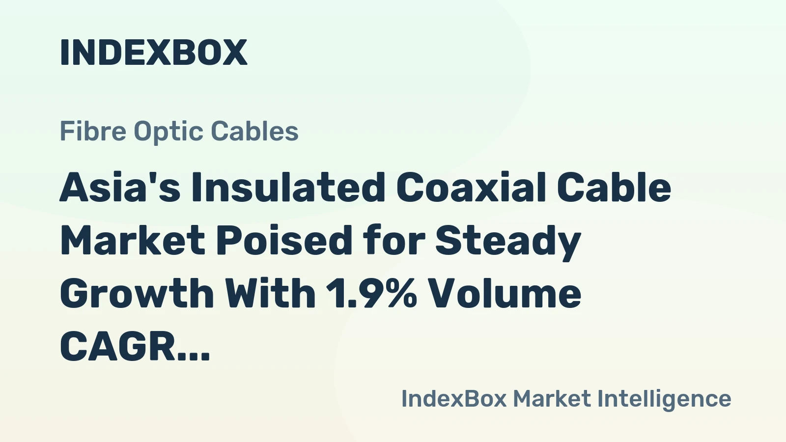 Asia's Insulated Coaxial Cable Market Poised for Steady Growth With 1.9% Volume CAGR Through 2035