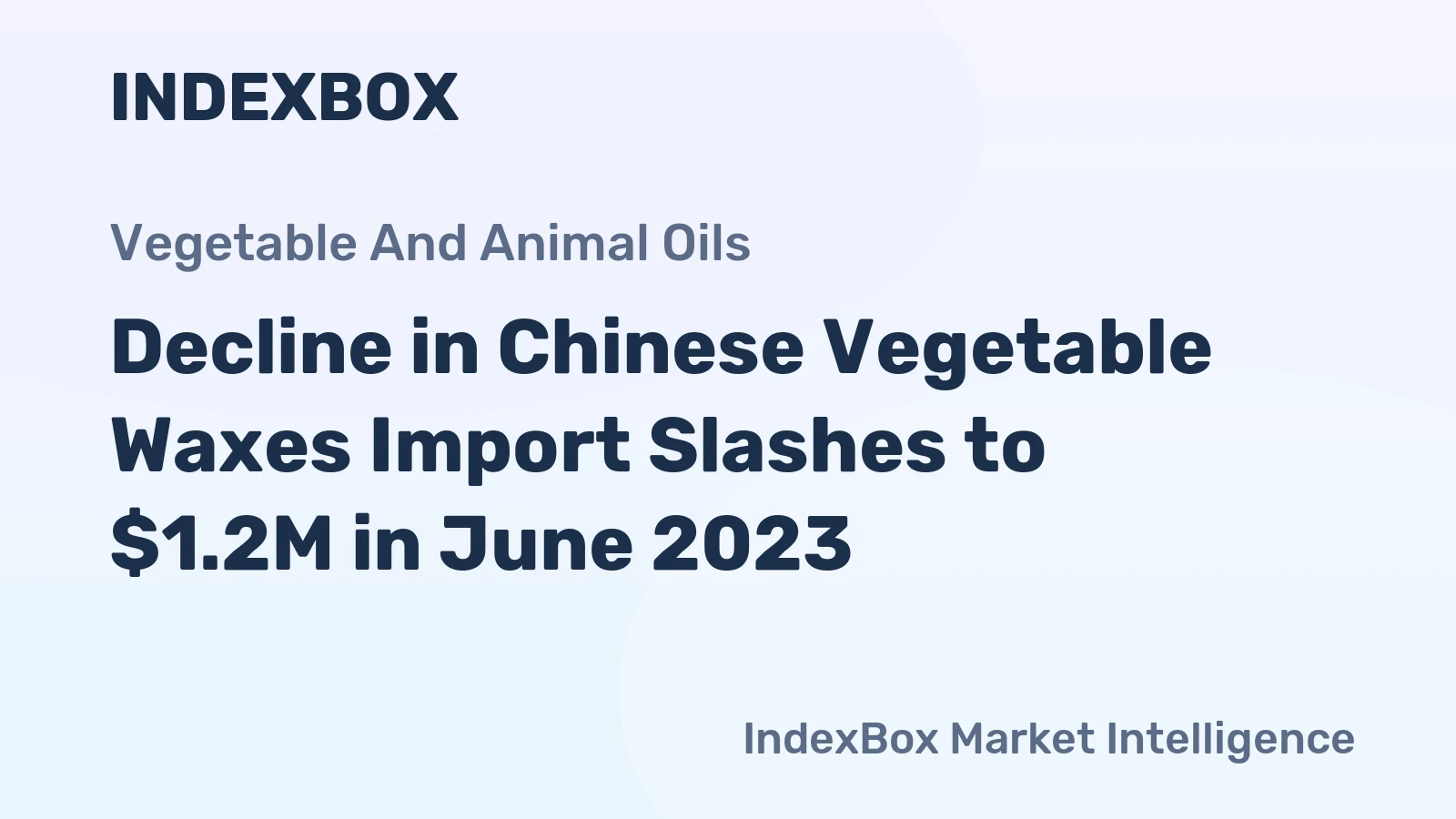Decline in Chinese Vegetable Waxes Import Slashes to $1.2M in June 2023