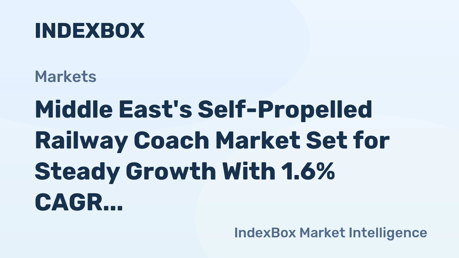 Middle East's Self-Propelled Railway Coach Market Set for Steady Growth With 1.6% CAGR Through 2035