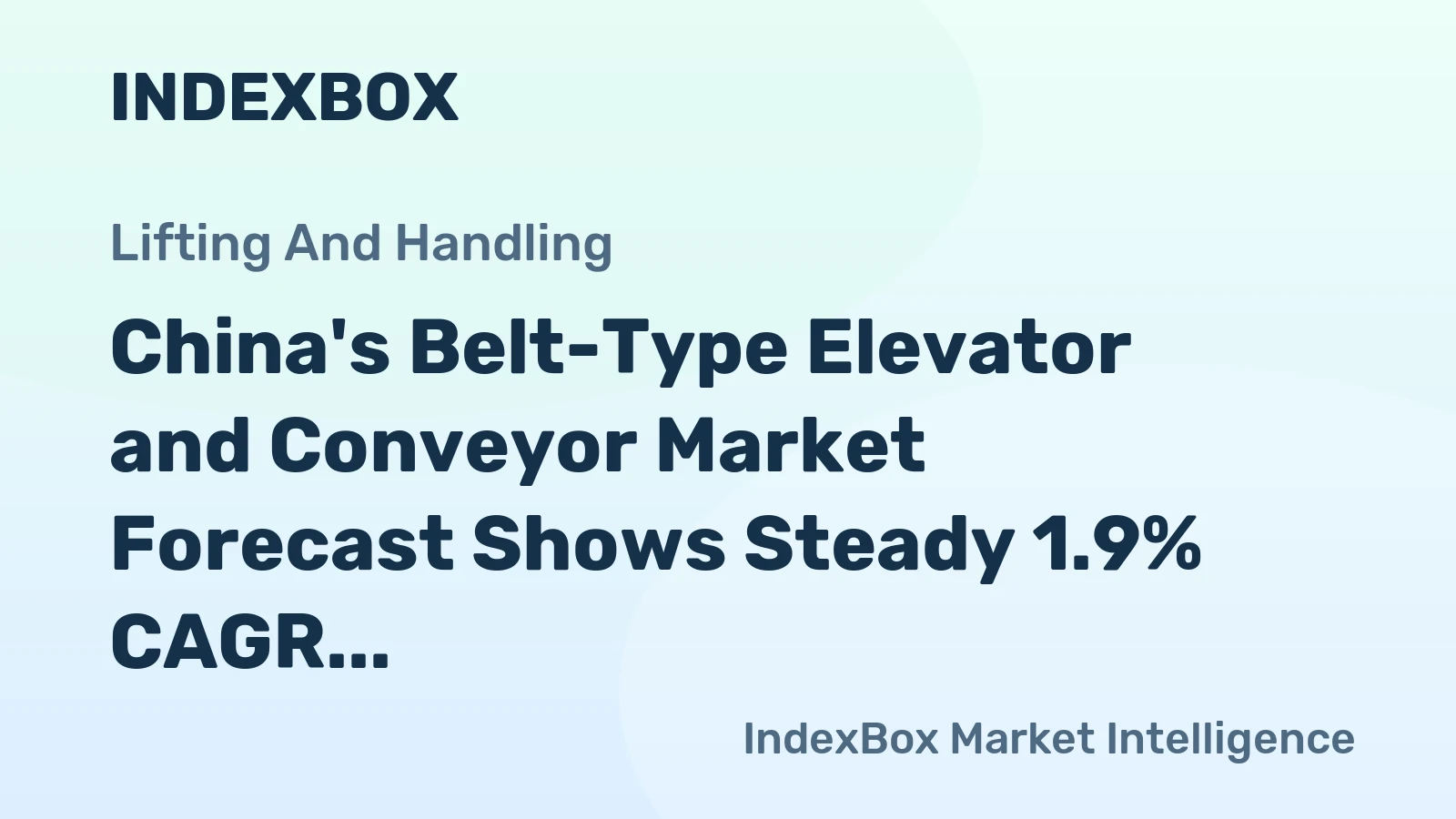 China's Belt-Type Elevator and Conveyor Market Forecast Shows Steady 1.9% CAGR Growth Through 2035