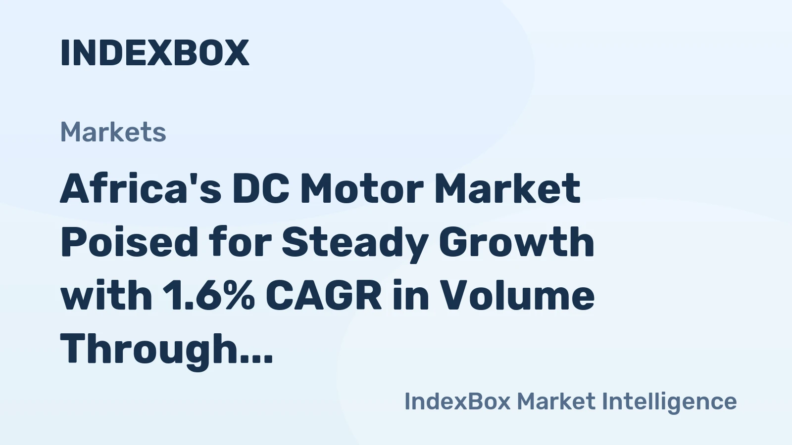 Africa's DC Motor Market Poised for Steady Growth with 1.6% CAGR in Volume Through 2035