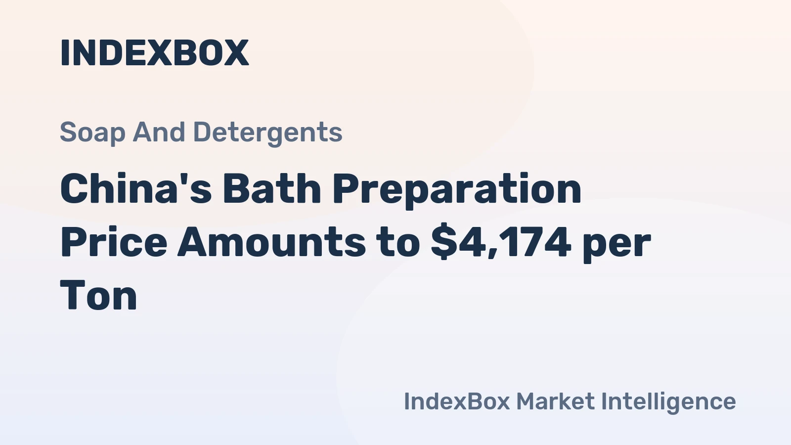 China's Bath Preparation Price Amounts to $4,174 per Ton